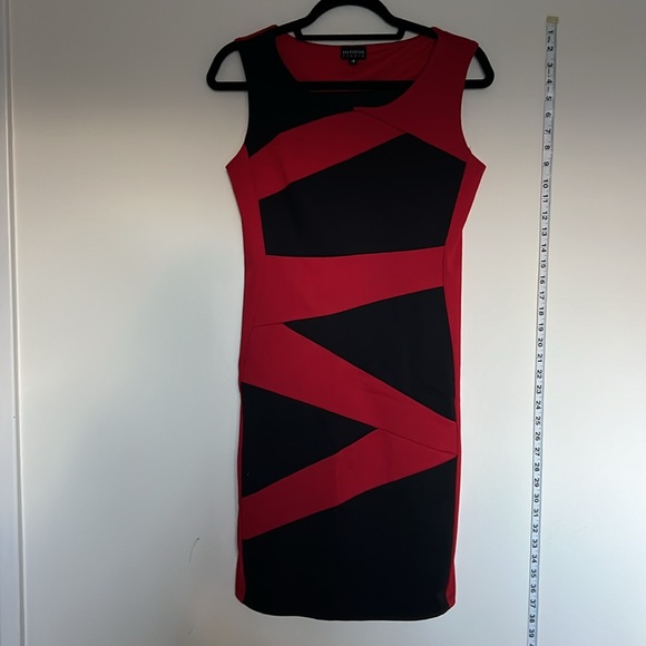 Enfocus Studio | Dresses | En Focus Red And Black Colorblock Dress ...